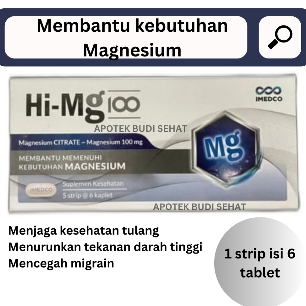 Jual Hi Mg 100 Kesehatan Tulang Suplemen Magnesium strip/box | Shopee ...