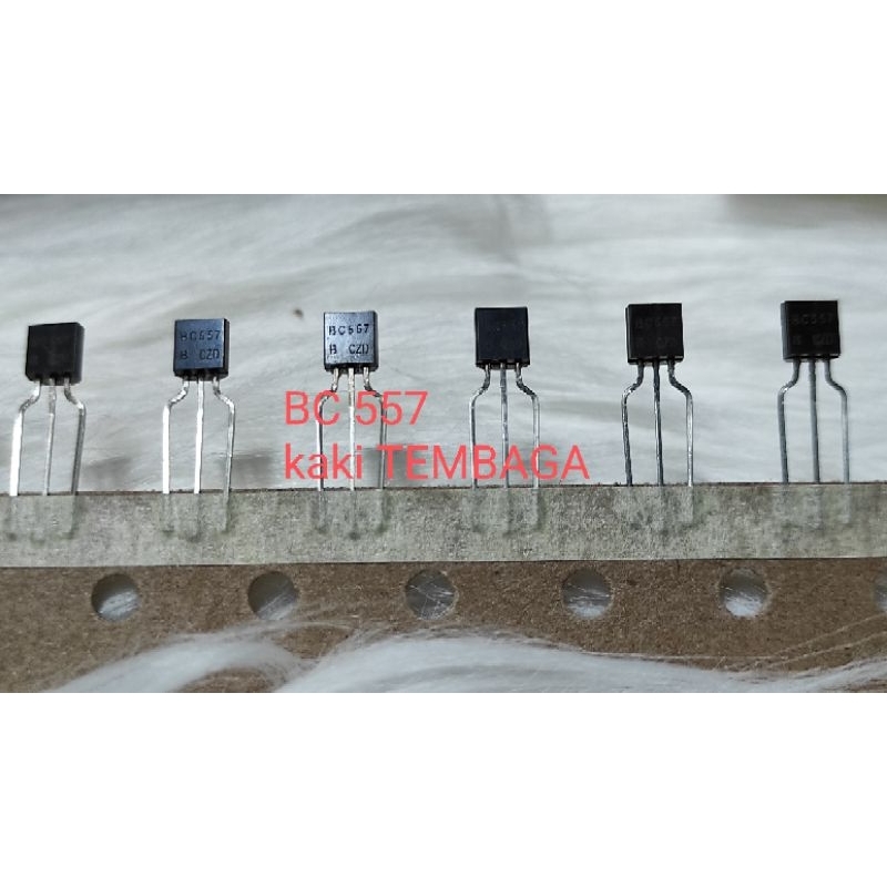Jual 100 pcs Transistor BC 557 renteng KAKI TEMBAGA bc557 Roll | Shopee Indonesia