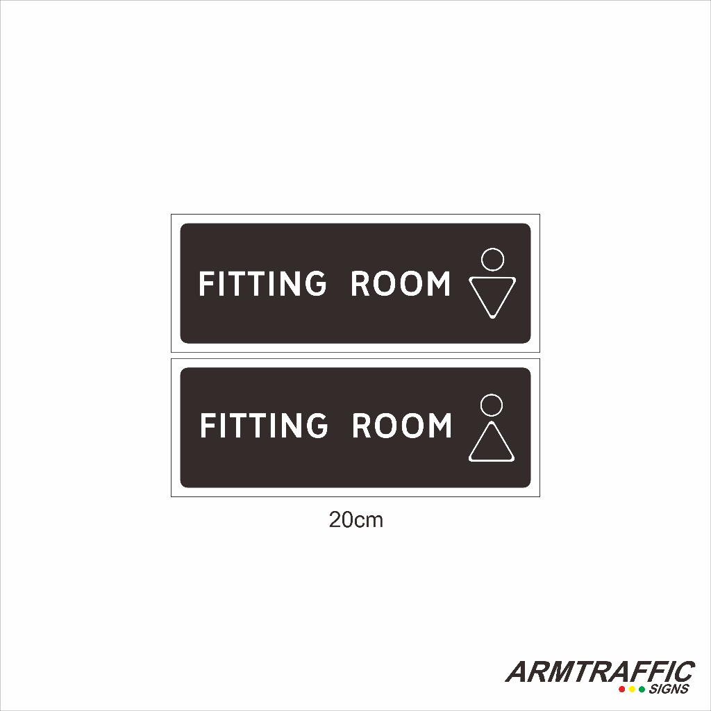 Jual sign tanda rambu rambu fitting room ruang ganti toko baju 7,5 x ...