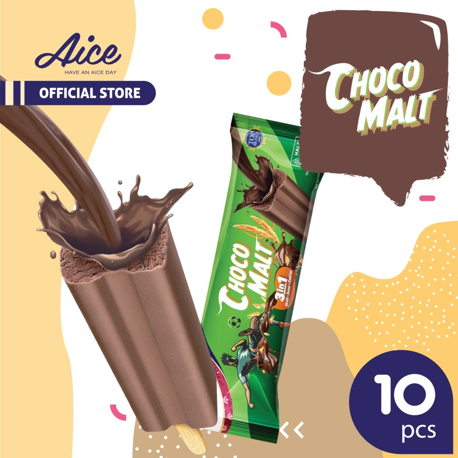 Jual AICE Ice Cream Choco Malt Eskrim Isi 10pcs | Shopee Indonesia