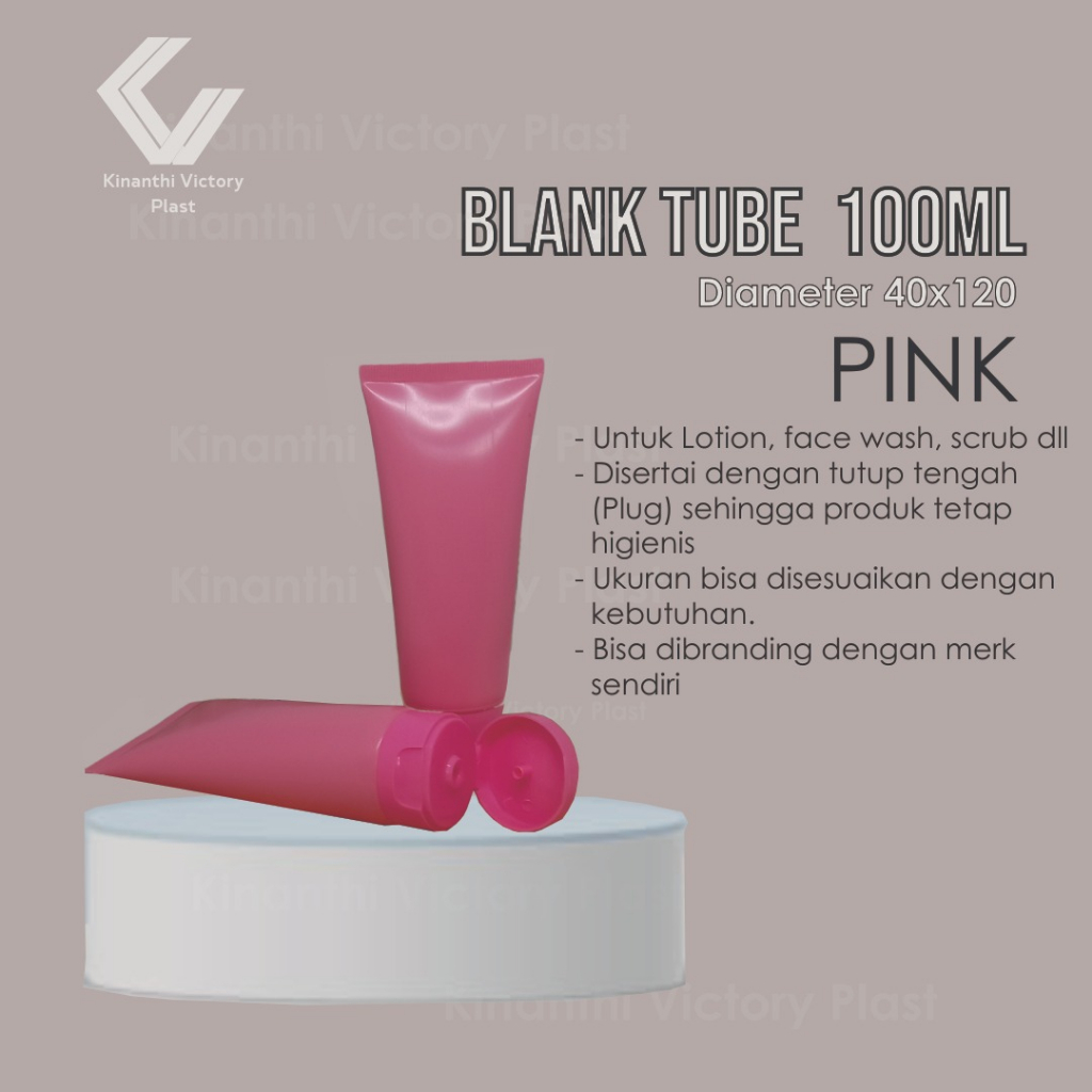 Jual KEMASAN BOTOL BLANK TUBE FULL PINK 100 ML CAP FLIPTOP PINK ...