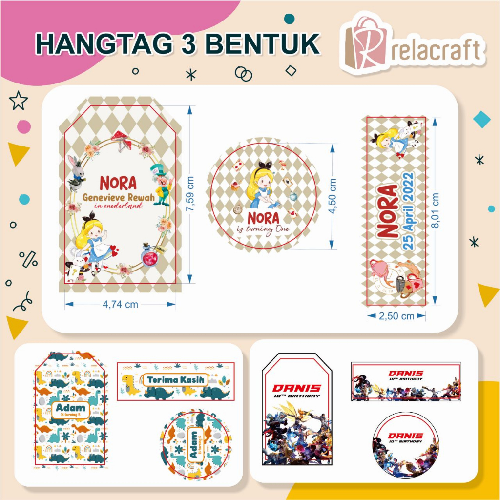 Jual HANG TAG 3 MOTIF/HANGTAG ULTAH/HANG TAG CUSTOM | Shopee Indonesia