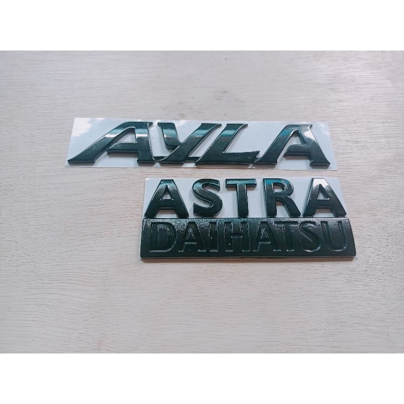 Jual emblem tulisan Ayla dan Astra Daihatsu model hitam | Shopee Indonesia