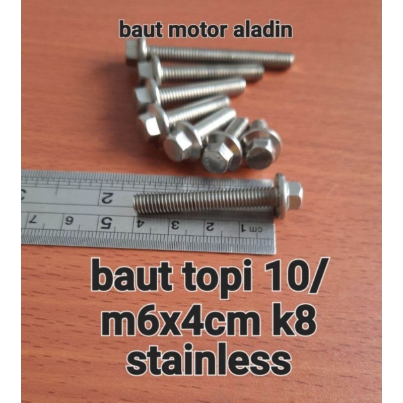 Jual Baut topi 10/M6x4cm kunci 8 stainless | Shopee Indonesia