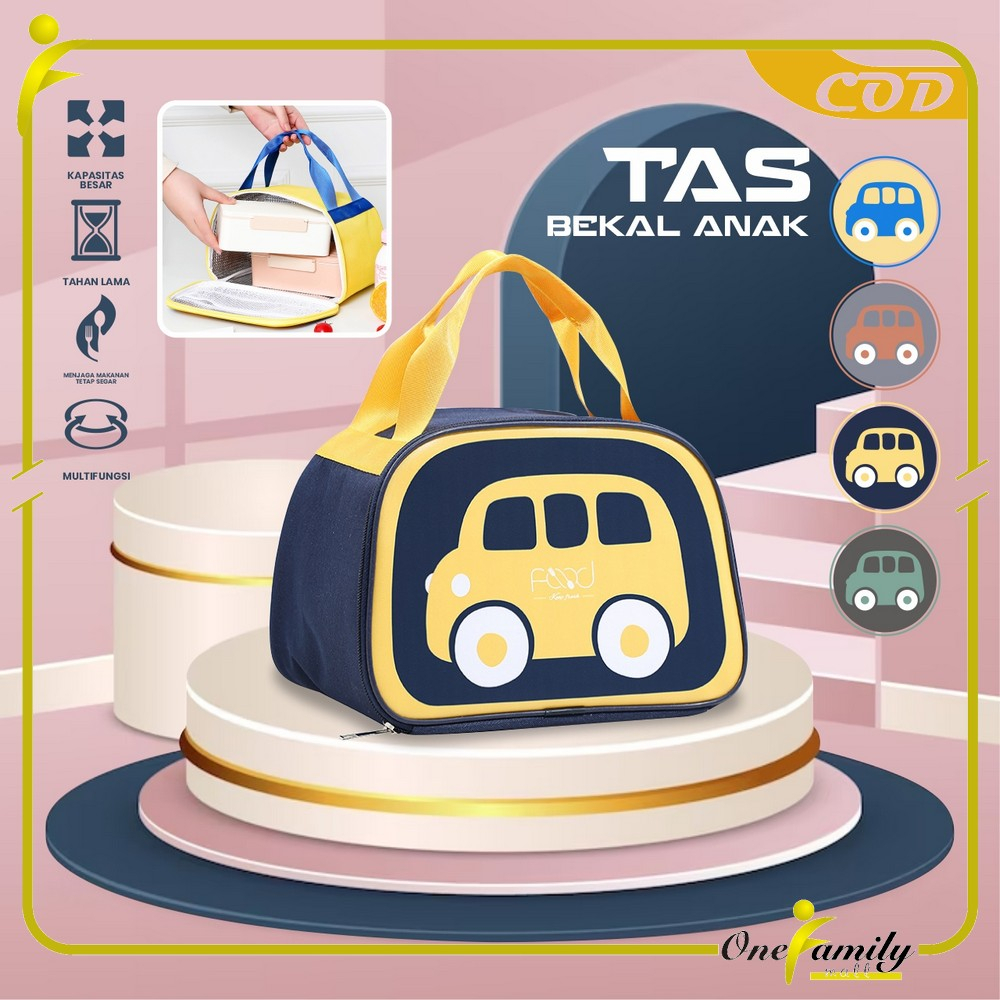 Jual ONE-T46 Tas Lunch Box Makan Siang Cooler Bag Karakter Mobil Tahan ...