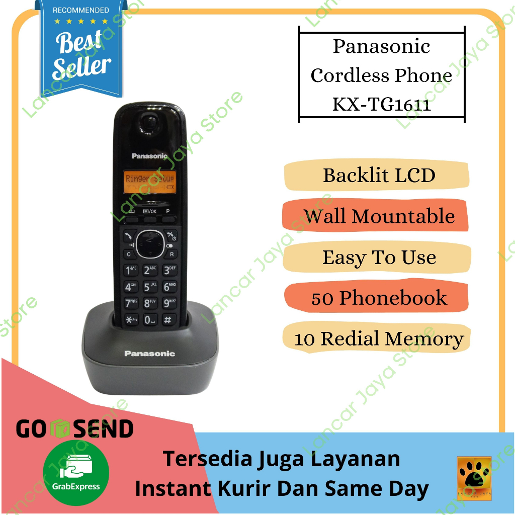 Jual Panasonic Wireless Phone KX-TG1611- Hitam Meja/Gantung/Wireless/Kantor - Hitam | Shopee ...