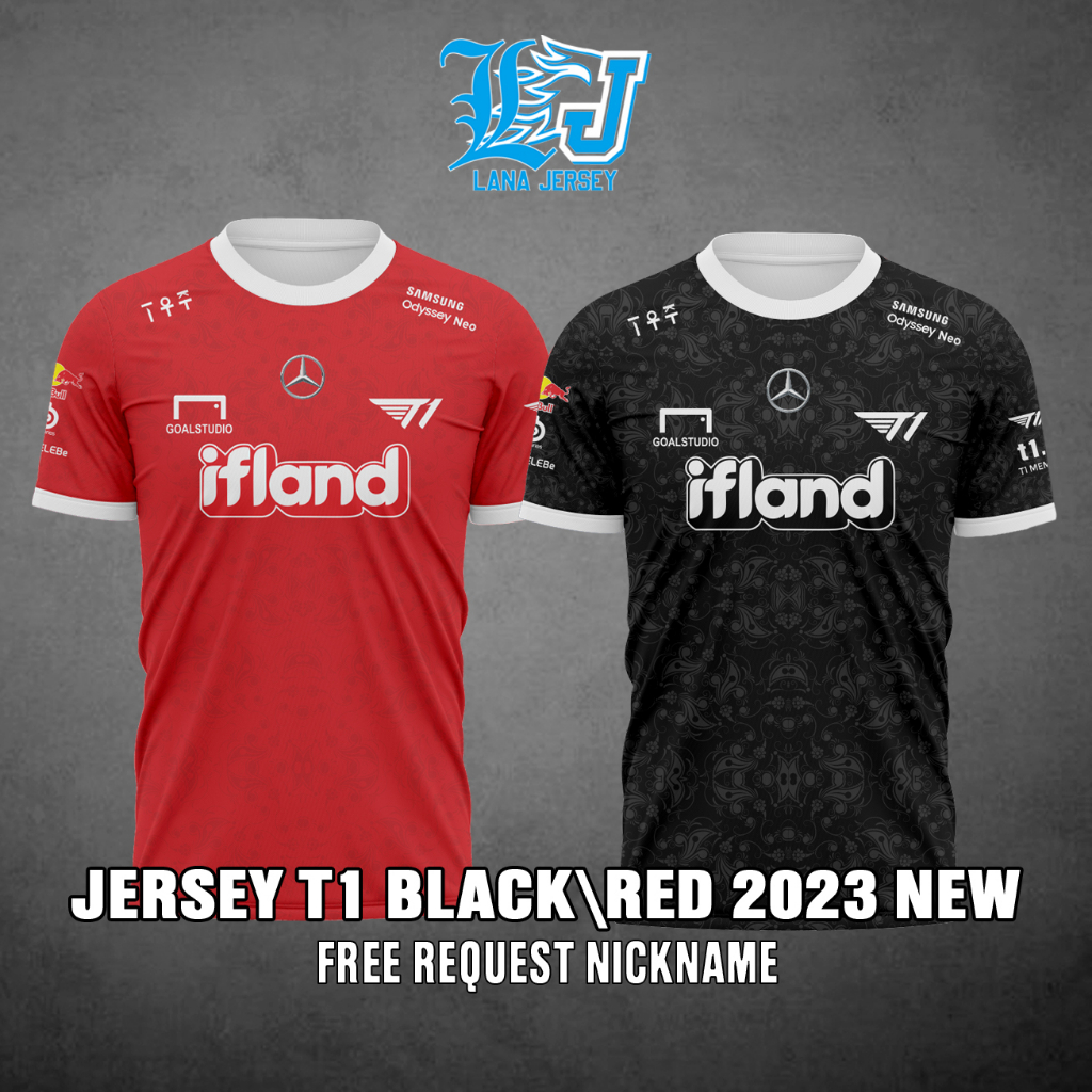 Jual JERSEY T1 ESPORTS 2023 NEW ( free custom nickname ) | Shopee Indonesia