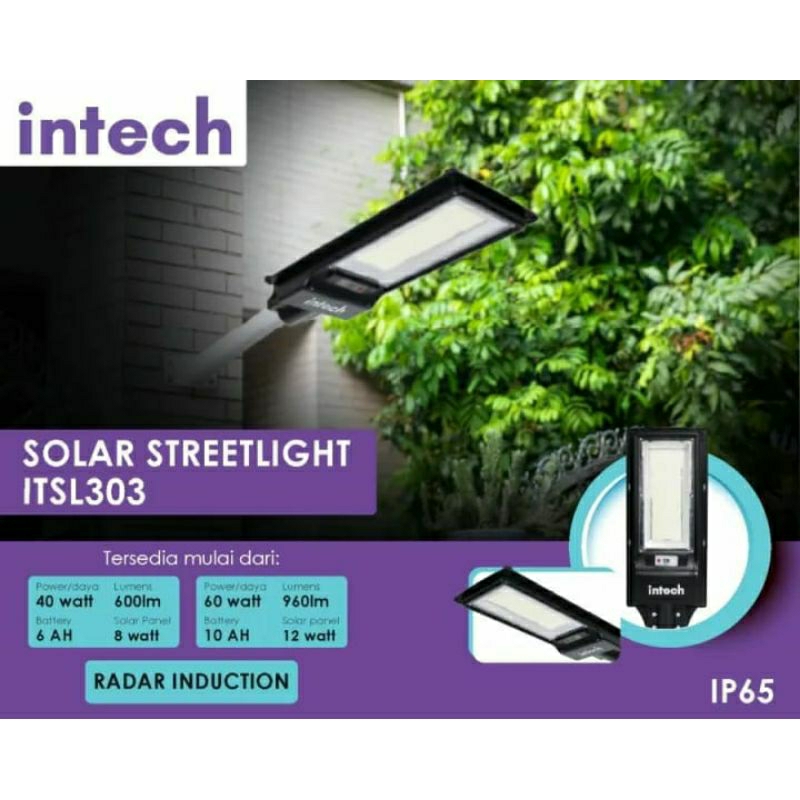 Jual Lampu Jalan LED Solar Panel Solar Streetlight Intech 60W | Shopee ...