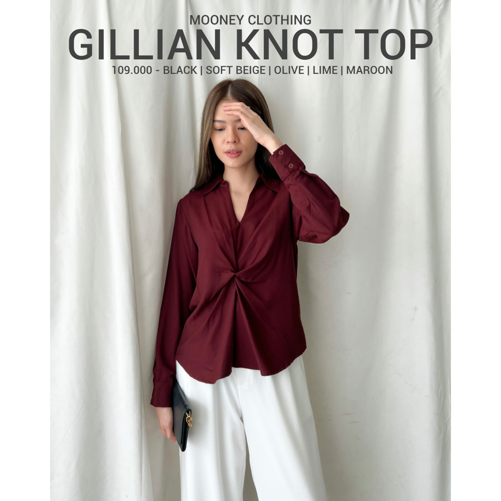 Jual Mooney Clothing - Gillian Knot Top | Kemeja Lengan Panjang ...