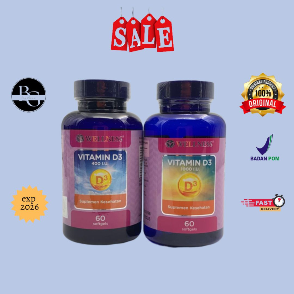 Jual Wellness Vitamin D3 1000iu Vitamin D3 400 Iu Isi 60 Softgels 4319