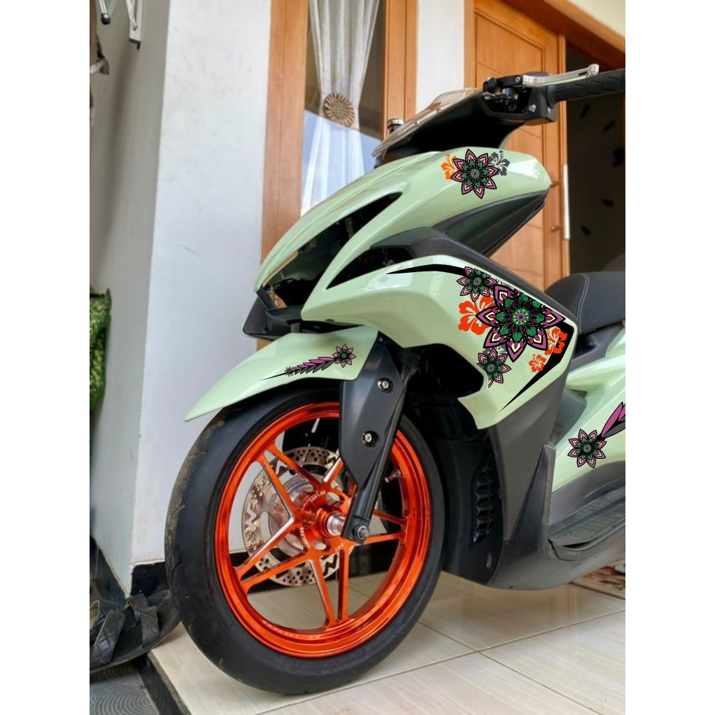 Jual STRIPING STICKER AEROX NVX 155 TRANSPARAN BUNGA MANDALA | Shopee ...