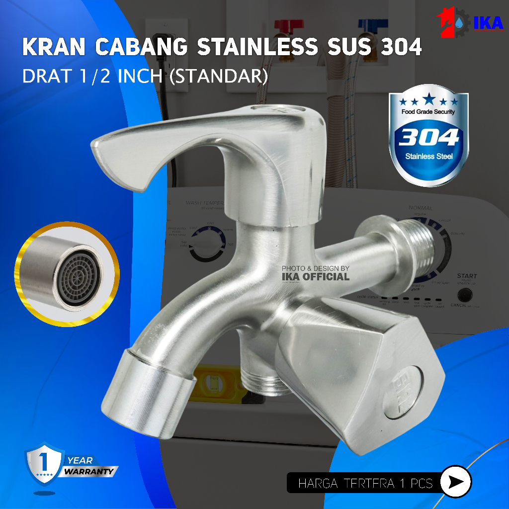 Jual Kran Cabang Keran Shower 304 Kran air Tembok Hitam Stainless Minimalis Keran air taman ...