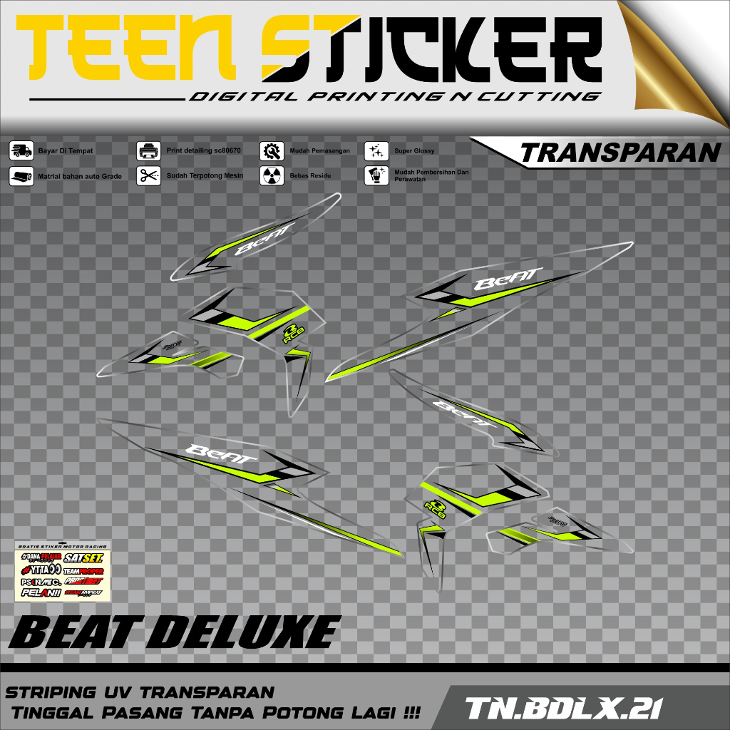 Jual STRIPING BEAT DELUXE - Striping Hologram UV Transparan Chrome ...