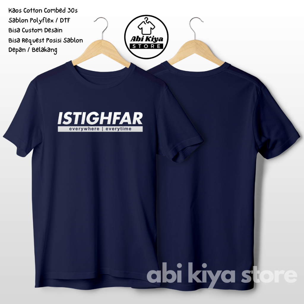 Jual Kaos Distro Dakwah Islami Dewasa Tulisan Istighfar Everywhere ...