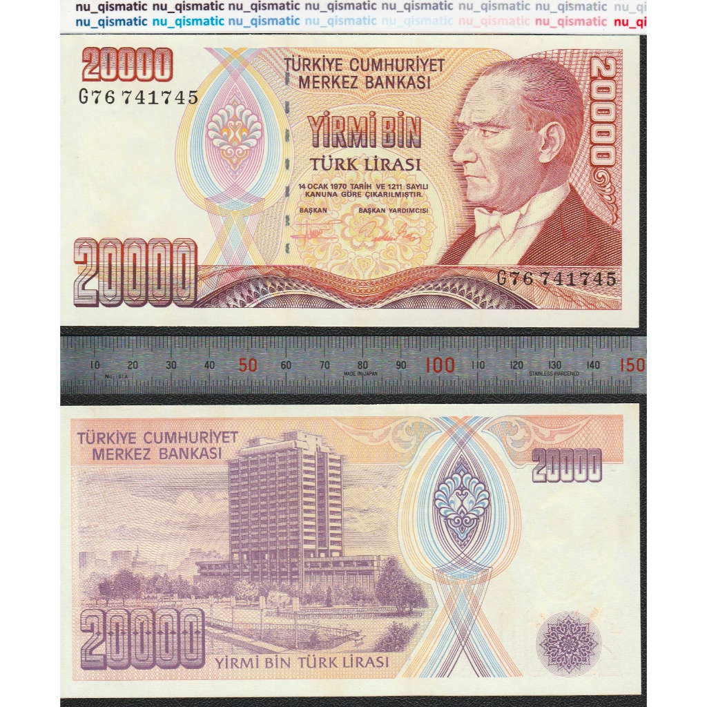 Jual Uang Turki Turkey Turkiye 20000 20.000 Lira 1995, UNC Baru Super ...