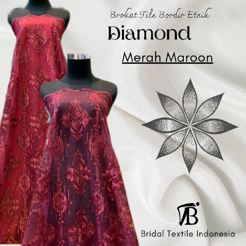 Jual Bahan Kain Brokat Tile Tille Tule Tulle Kebaya Bridesmaid Bordir ...