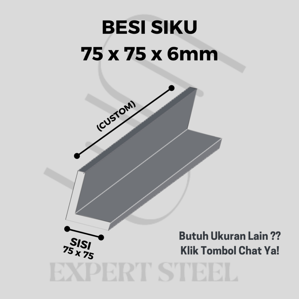 Jual BESI SIKU 75 x 6mm x 1M | Shopee Indonesia