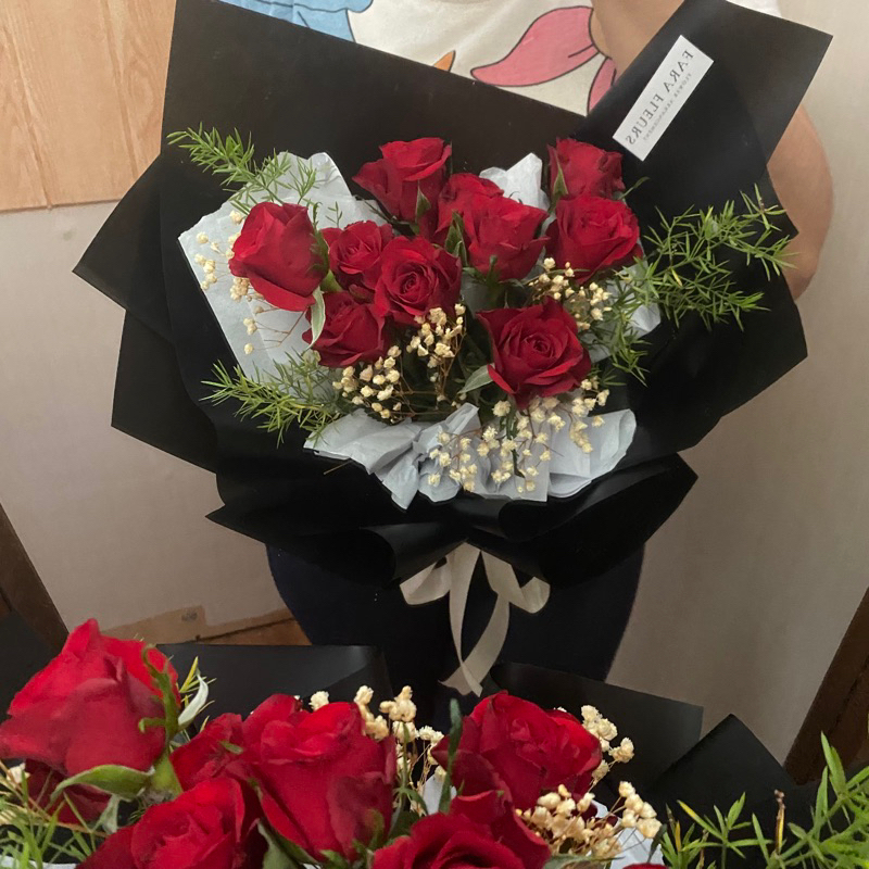 Jual Buket bunga mawar asli Bunga mawar fresh (FRESH ROSE BOUQUET 10 ...