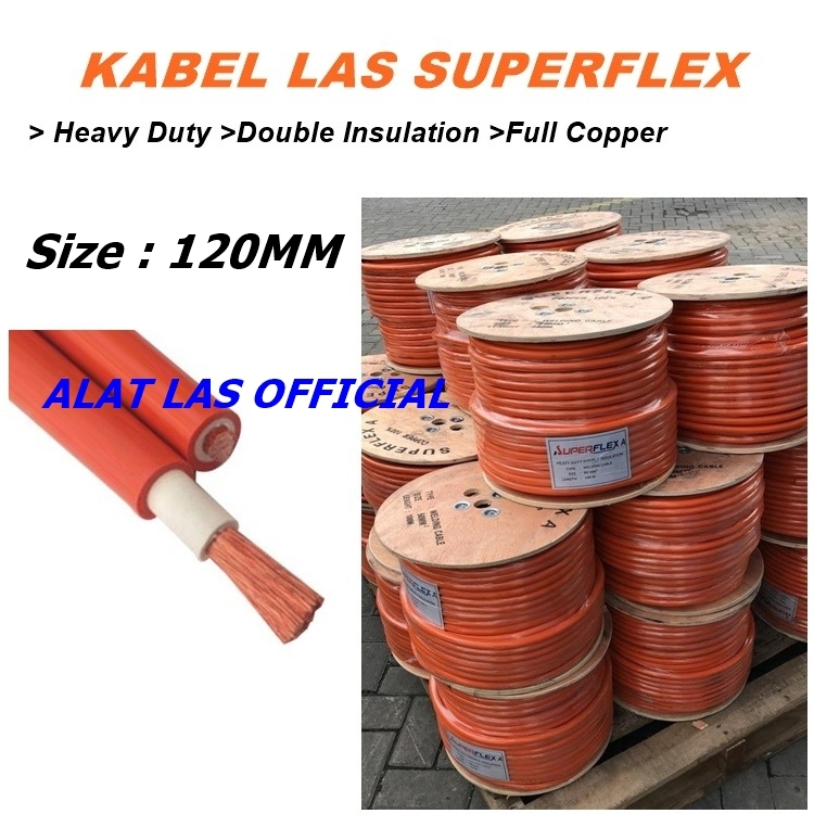 Jual Kabel Las Superflex 120 MM Full Tembaga / Welding Cable 120MM ...