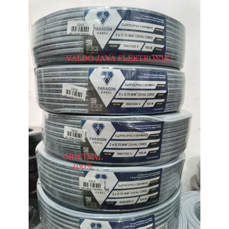 Jual PARAGON ORIGINAL Kabel TOA @100M 2x0,75 Kabel Speaker Kabel ...