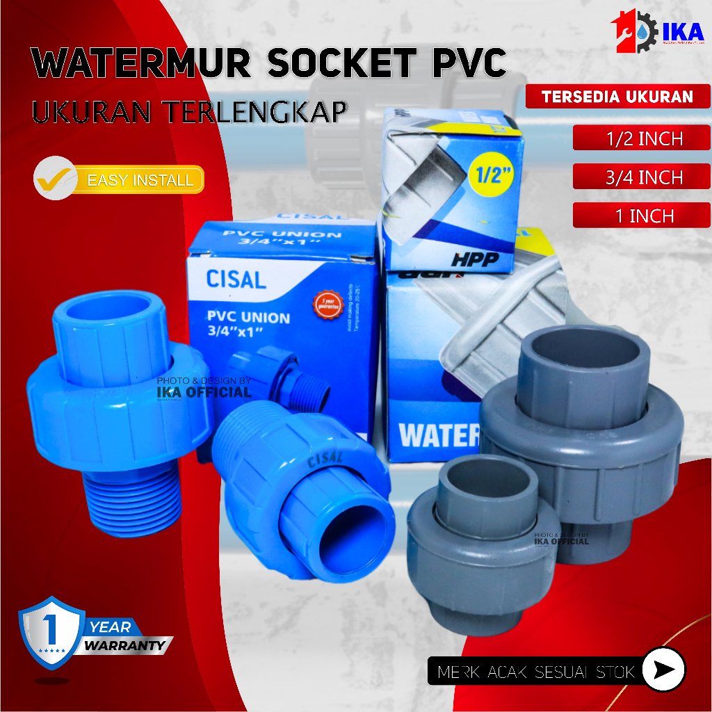 Jual PMP Watermur pvc ts 3/4in 1/2 in dan 1in water mur pvc, watermoor ...