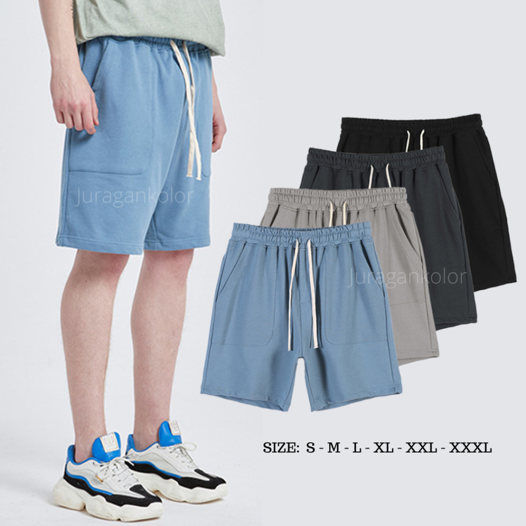 Jual Celana Pendek Pria Santai Kolor Cowok Dewasa Polos Kaos Baby Terry ...