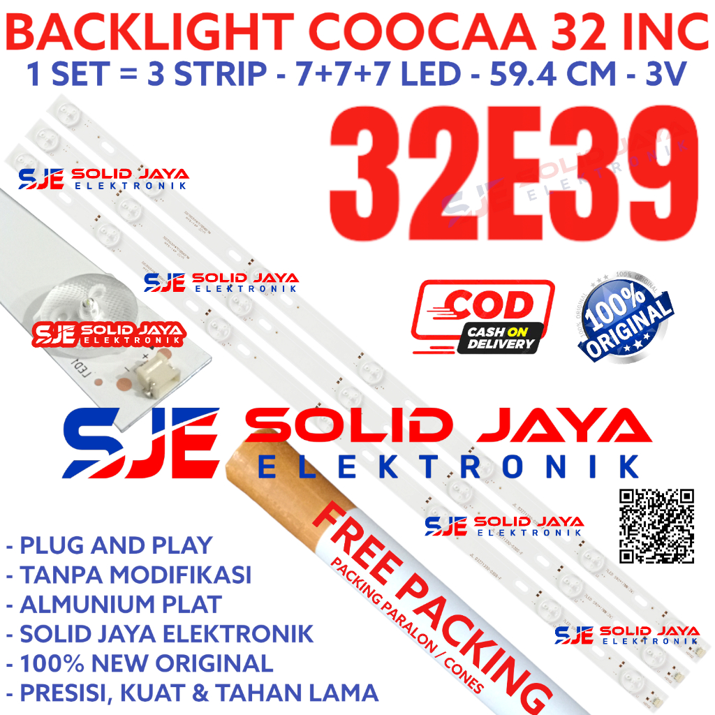 Jual BACKLIGHT TV LED COOCAA 32 INC 32E39 32E 39 LAMPU BL 7K 3V 7KANCING 7LED 7 KANCING COCA ...