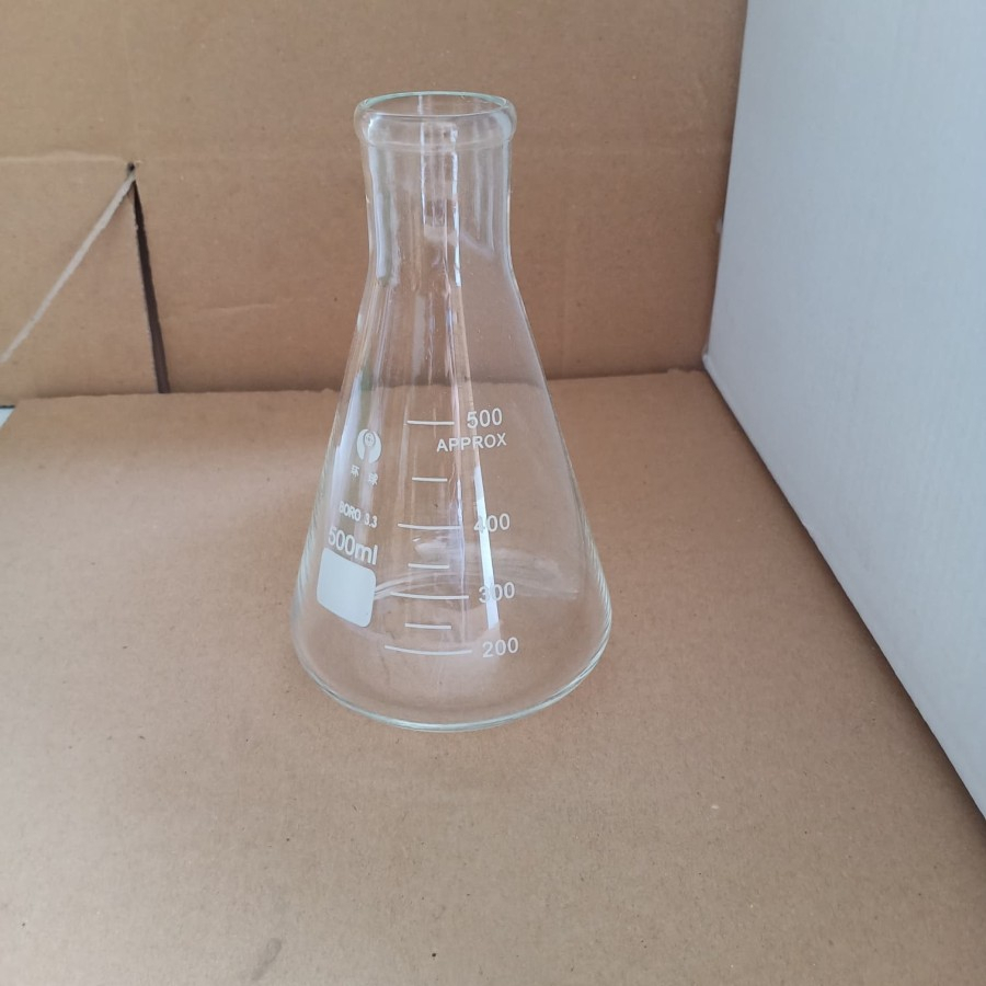 Jual Erlenmeyer flask 300mL glass kaca RRC bukan iwaki atau duran | Shopee Indonesia