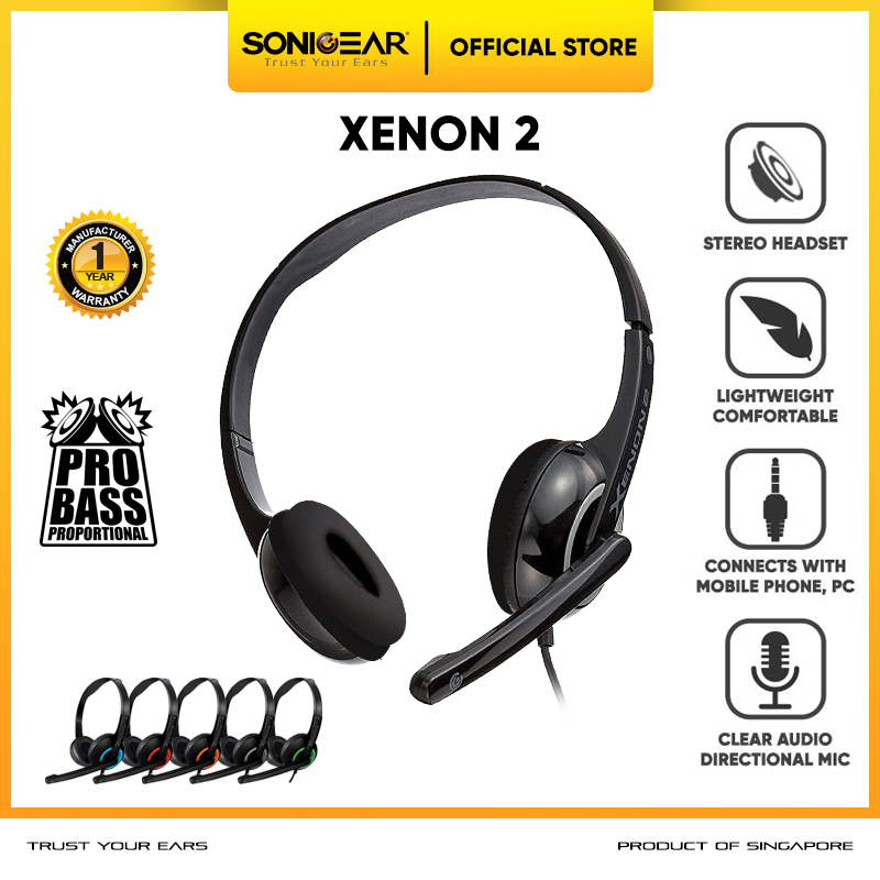 Jual Headset SonicGear Xenon 2 Stereo Headphone with Mic For ...