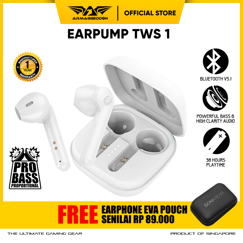 Jual Earphone Headset Bluetooth TWS 1 Wireless Earburd with Portable ...