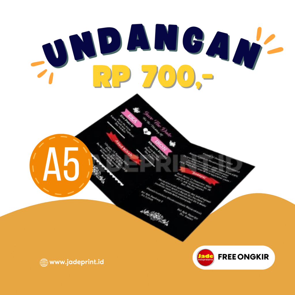 Jual [JADE] Cetak Undangan Wedding A5 Undangan Pernikahan Undangan ...