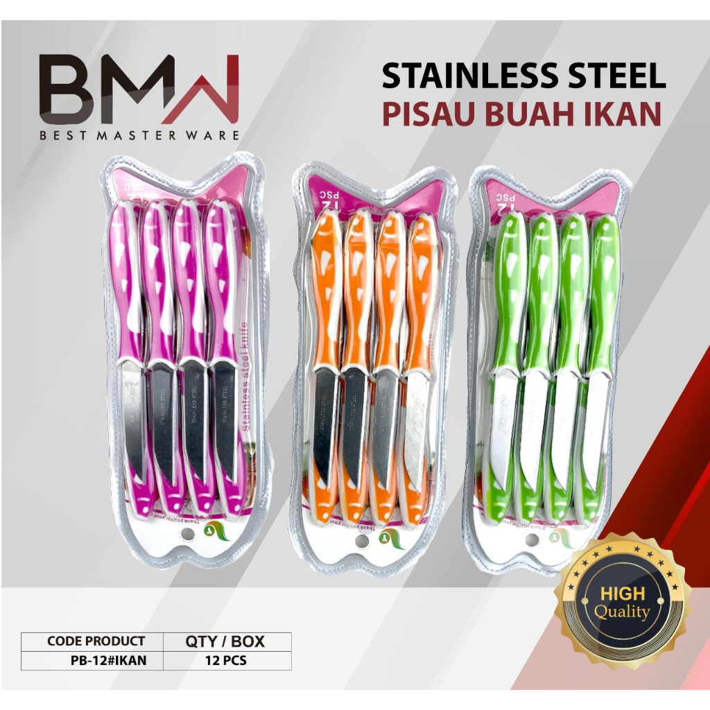 Jual Pisau Set Mini 12 Pcs Stainless Motif Ikan Dapur Buah | Shopee ...