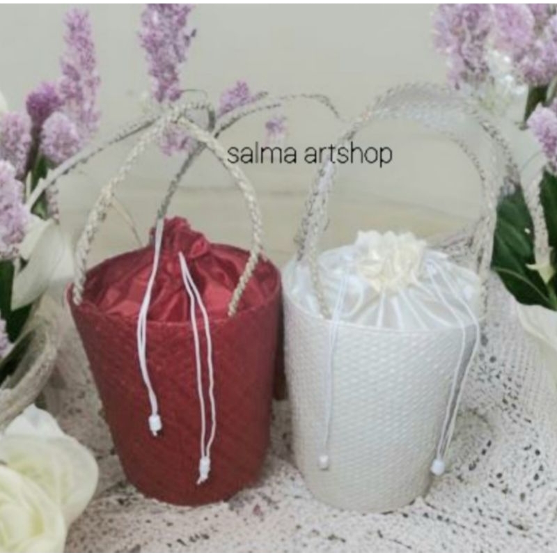 Jual Tas parsel anyaman pandan Ember polos/tas hampers toples pandan ...