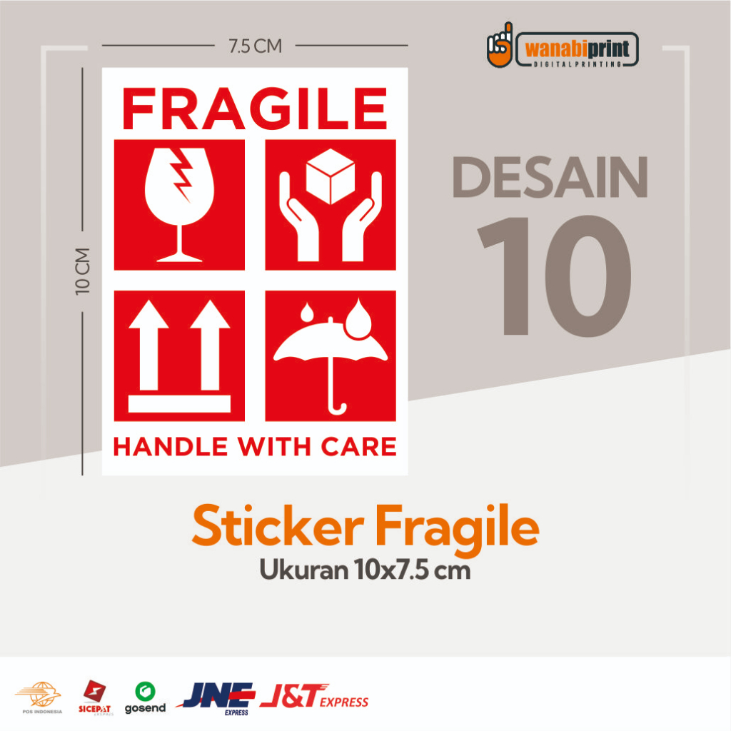 Jual Stiker Sticker Fragile Fragil Label Pengiriman Custom Awas Barang ...