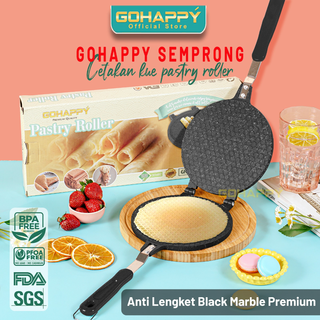 Jual Cetakan kue semprong Black Jasmine Anti lengket Gohappy 'egg roll ...