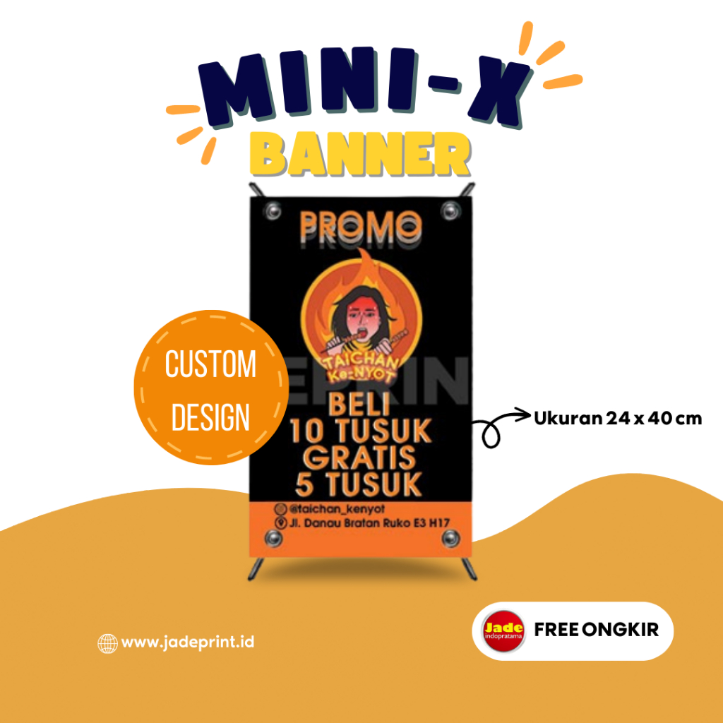 Jual [JADE] Cetak Mini X Banner 24x 40 cm X Banner Mini Banner X Mini ...