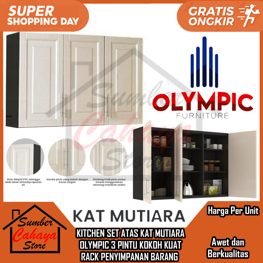 Jual [Kargo] KITCHEN SET ATAS KAT MUTIARA OLYMPIC 3 PINTU KOKOH KUAT ...