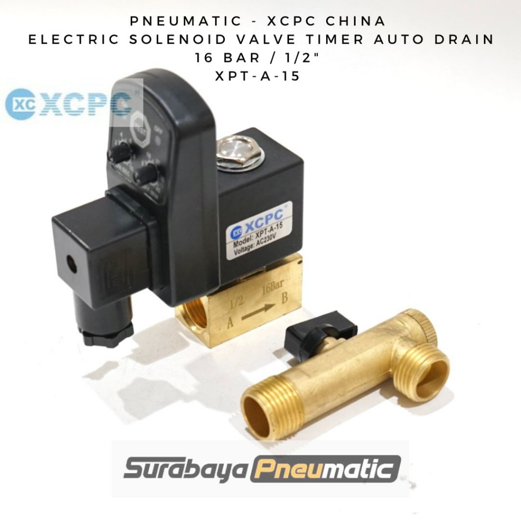 Jual XPT-A-15 - Electric Solenoid Valve Timer Auto Drain 16 Bar 230VAC 1/2" | Shopee Indonesia