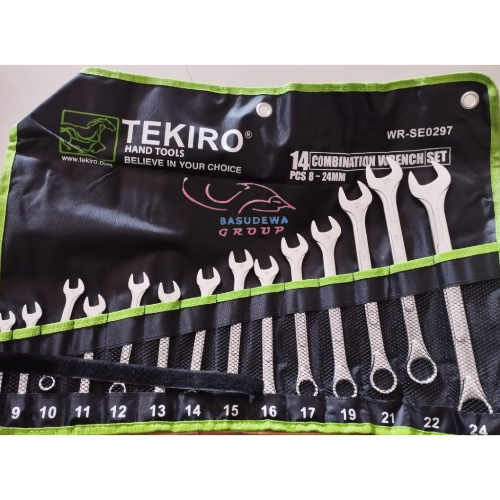 Jual TEKIRO KUNCI RING PAS SET / COMBINATION WRENCH SET 14 PCS (8-24MM) | Shopee Indonesia