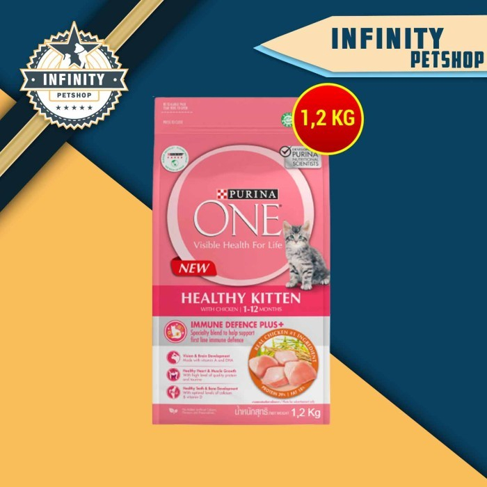 Jual Purina One Makanan Anak Kucing Cat Food Kitten Chicken 1.2 KG ...