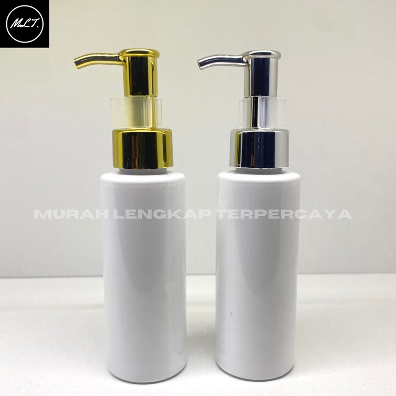 Jual BOTOL PUMP 100ML TEBAL RF PUTIH PLASTIK 100 ML CLIP OIL LUXURY GOLD SILVER PET | Shopee ...
