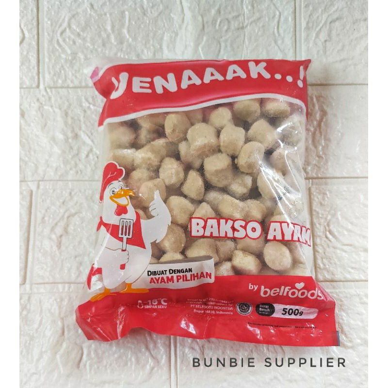 Jual Uenak Bakso Ayam Mini Belfoods 500gr isi 100 / Baso Ayam Belfoods ...