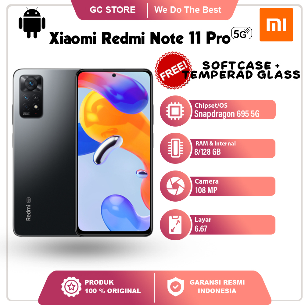 Jual Xiaomi Redmi Note 11 Pro 5G 8/128 GB Smartphone Handphone Android ...