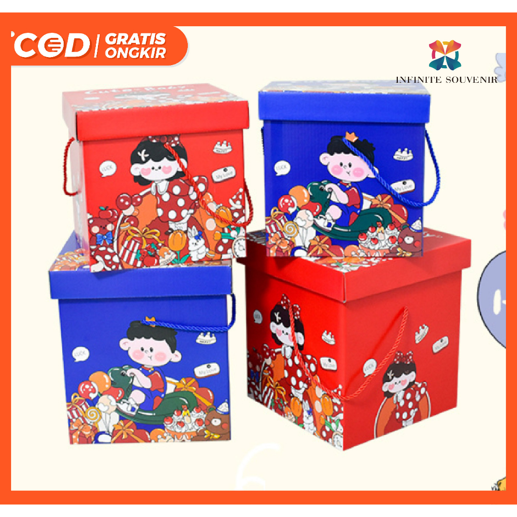 Jual Box Tebal Ultah Anak Bahan Corrugated Tebal dengan Tutupan dan ...
