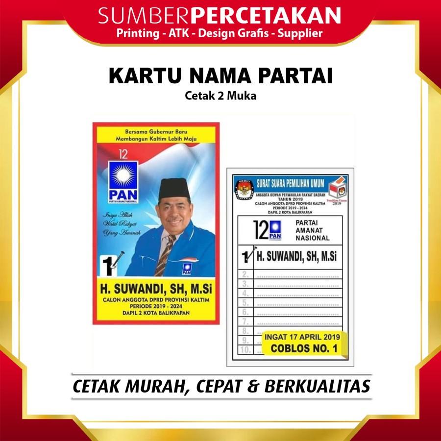 Jual Cetak Kartu Nama Partai Cetak 2 muka untuk kampanye partai caleg ... Jual Cetak Kartu Nama Partai Cetak 2 muka untuk kampanye partai caleg ...