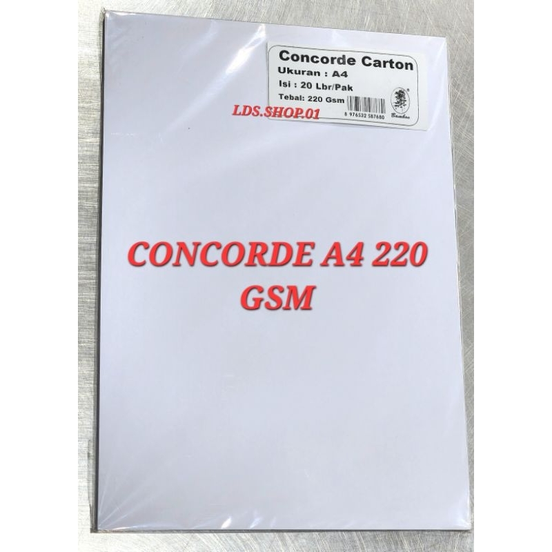 Jual Kertas Concorde A4 220 Gsm (1 Pak isi 20 Lembar) | Shopee Indonesia