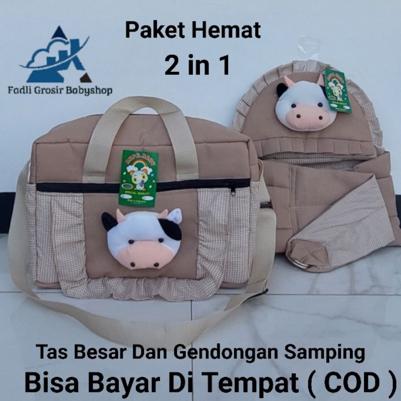 Jual Paket Hemat (2 in 1) Tas Bayi Besar Fadli Boneka Sapi Dan ...