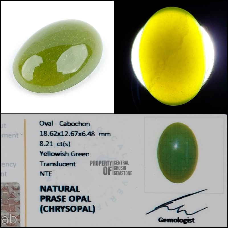 Jual Batu Akik Asli Natural Prase Opal Chrysopal Hijau Kristal Memo Lab ...