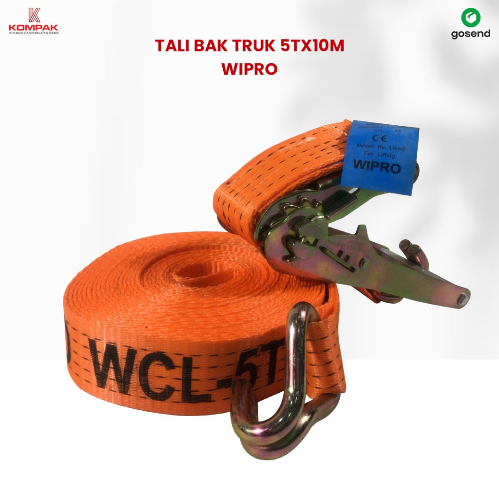 Jual Tali WIPRO 5 Ton x 10m webbing cargo / tali pengikat / tali ...