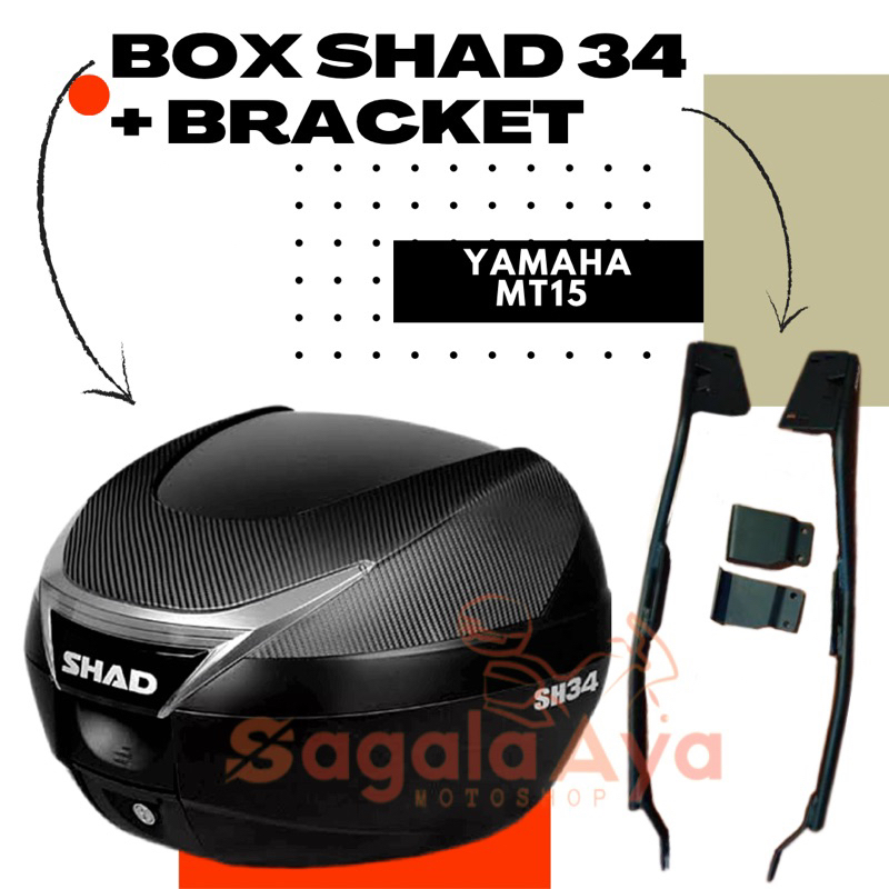 Jual Promo Paket Box SHAD 34 SH 34 dan Bracket SHAD YAMAHA MT15 | Shopee Indonesia